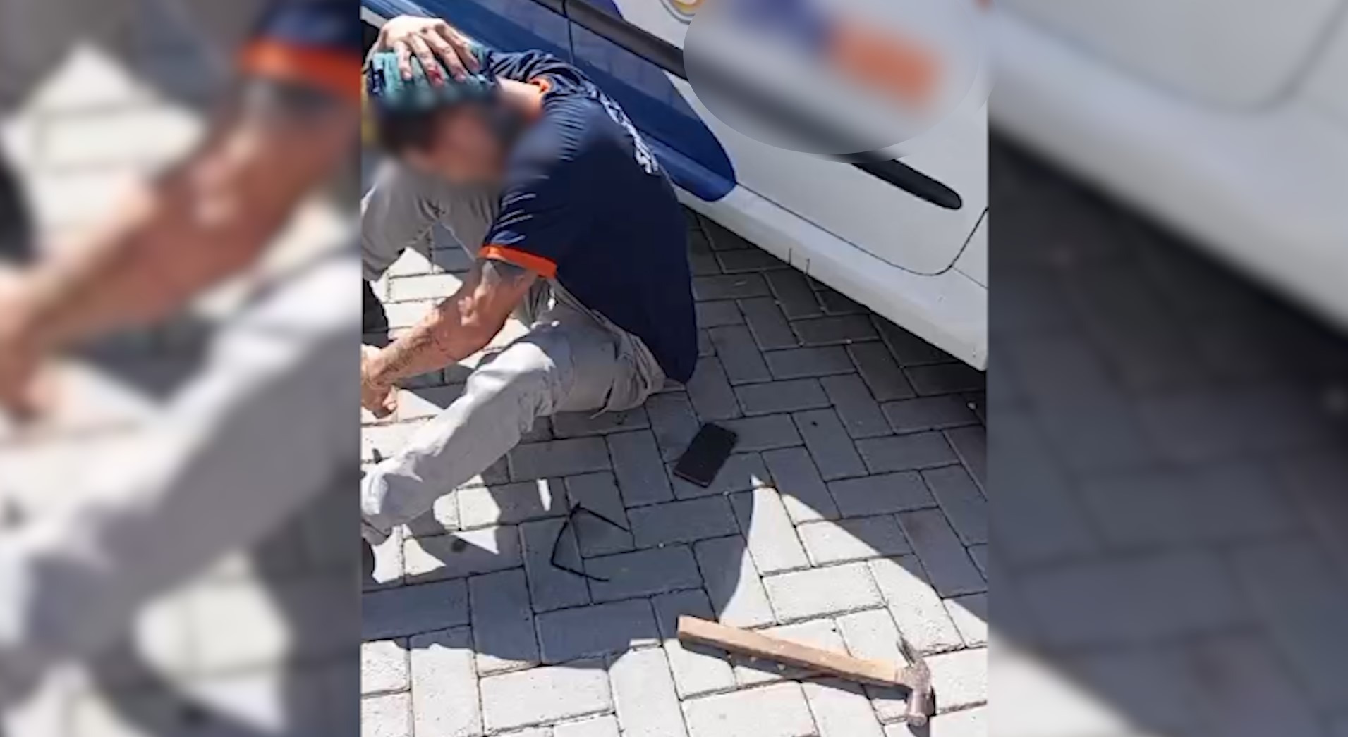 Martelo cai e atinge cabeça de trabalhador no Centro