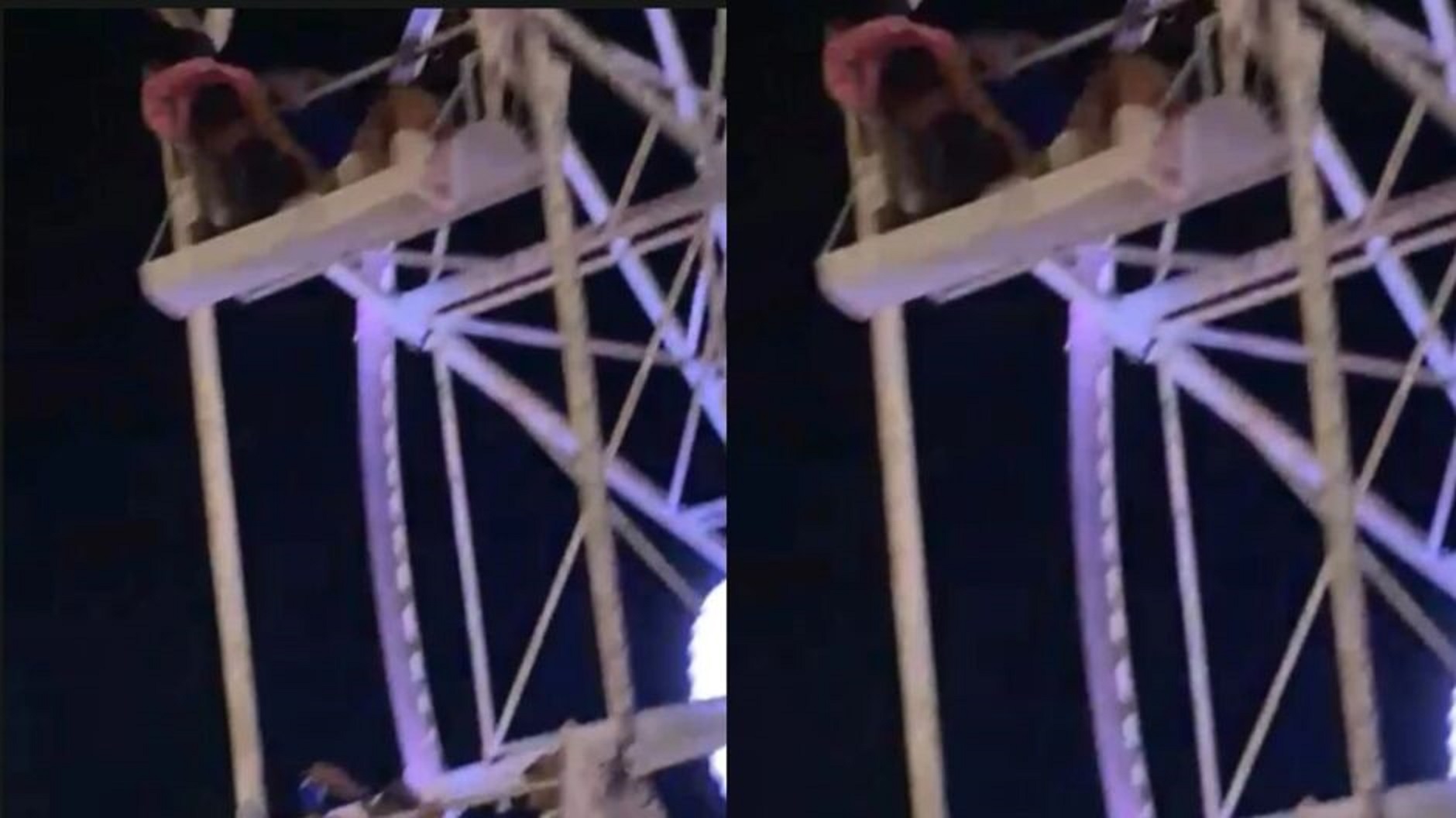 Menina de 5 anos despenca de roda gigante e irmã se machuca em festa junina