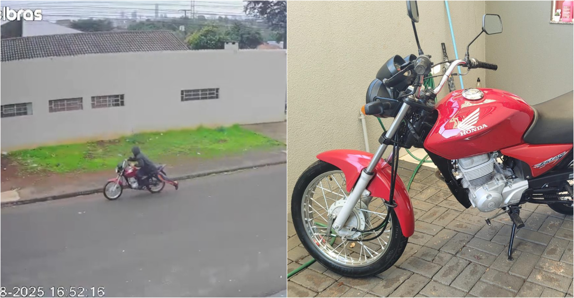 Honda CG Titan é furtada em frente ao Cmei no Bairro Santa Felicidade