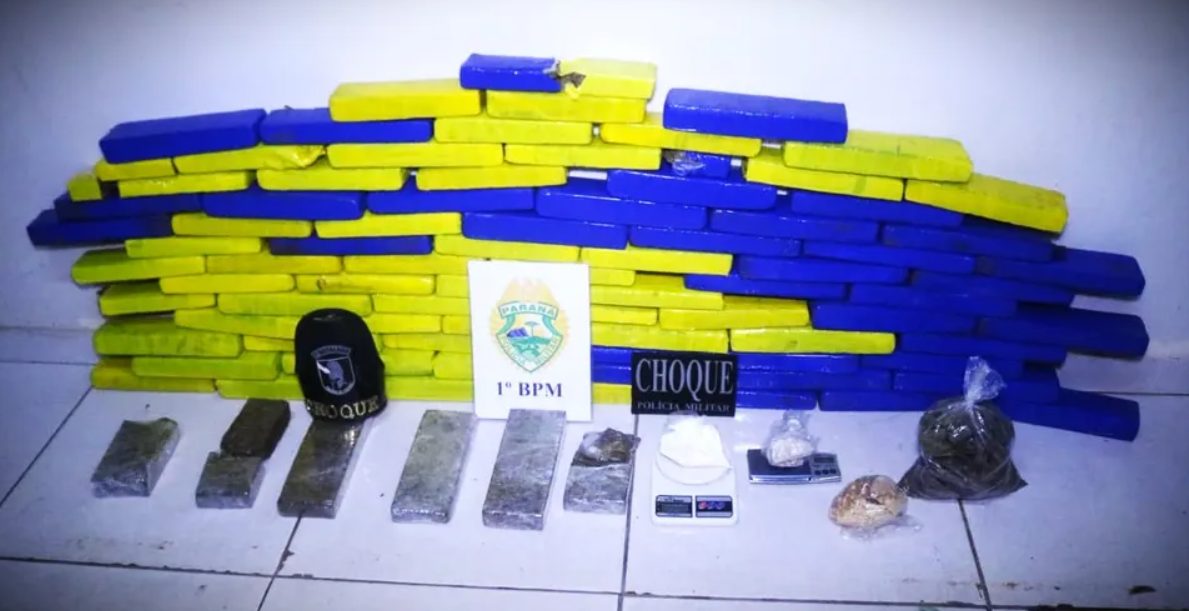 "Mãe X9": Após denúncia, Choque apreende 55 kg de maconha em Ponta Grossa