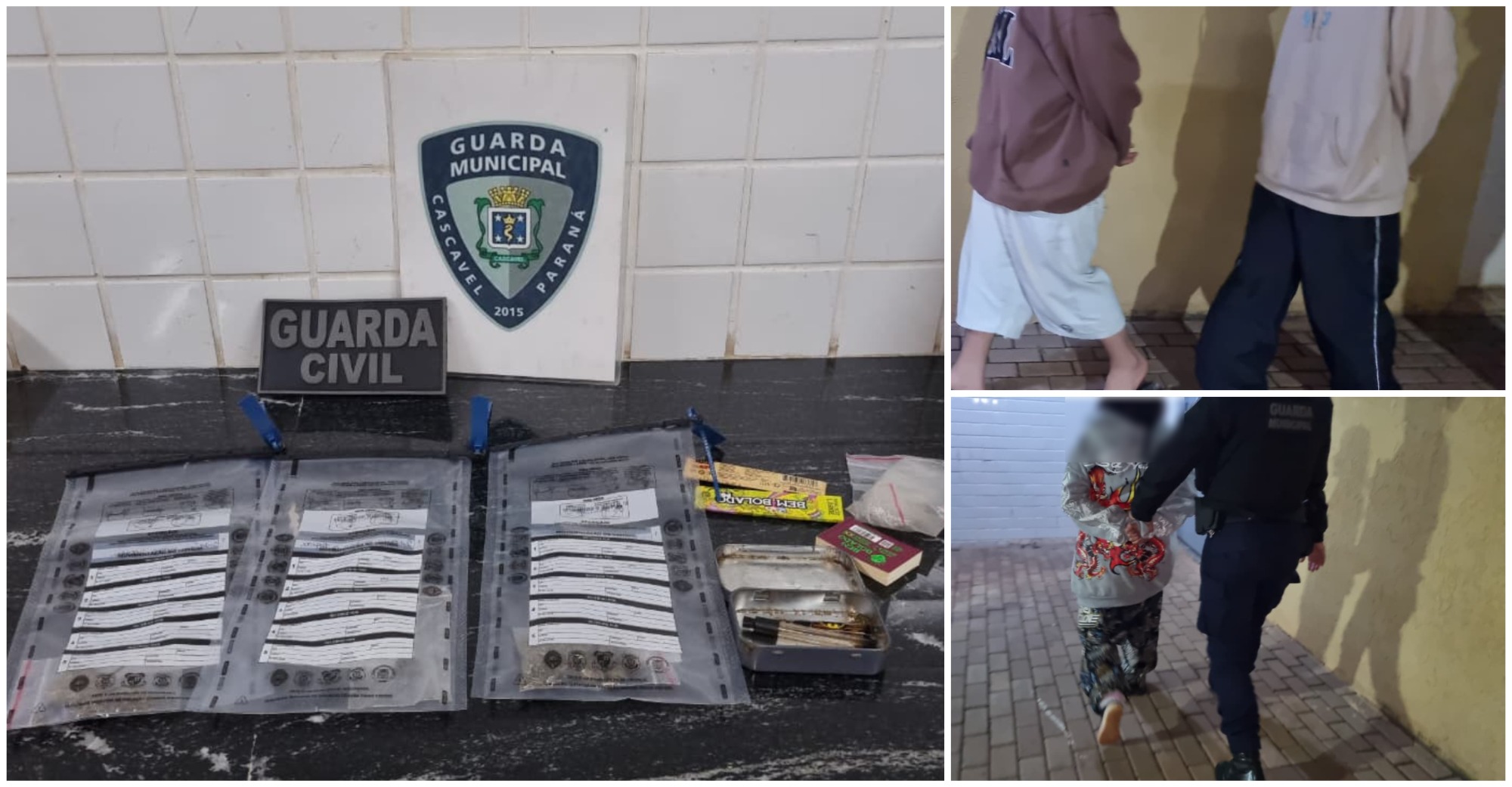 Trio é encaminhado à delegacia após abordagem da na Praça do Country
