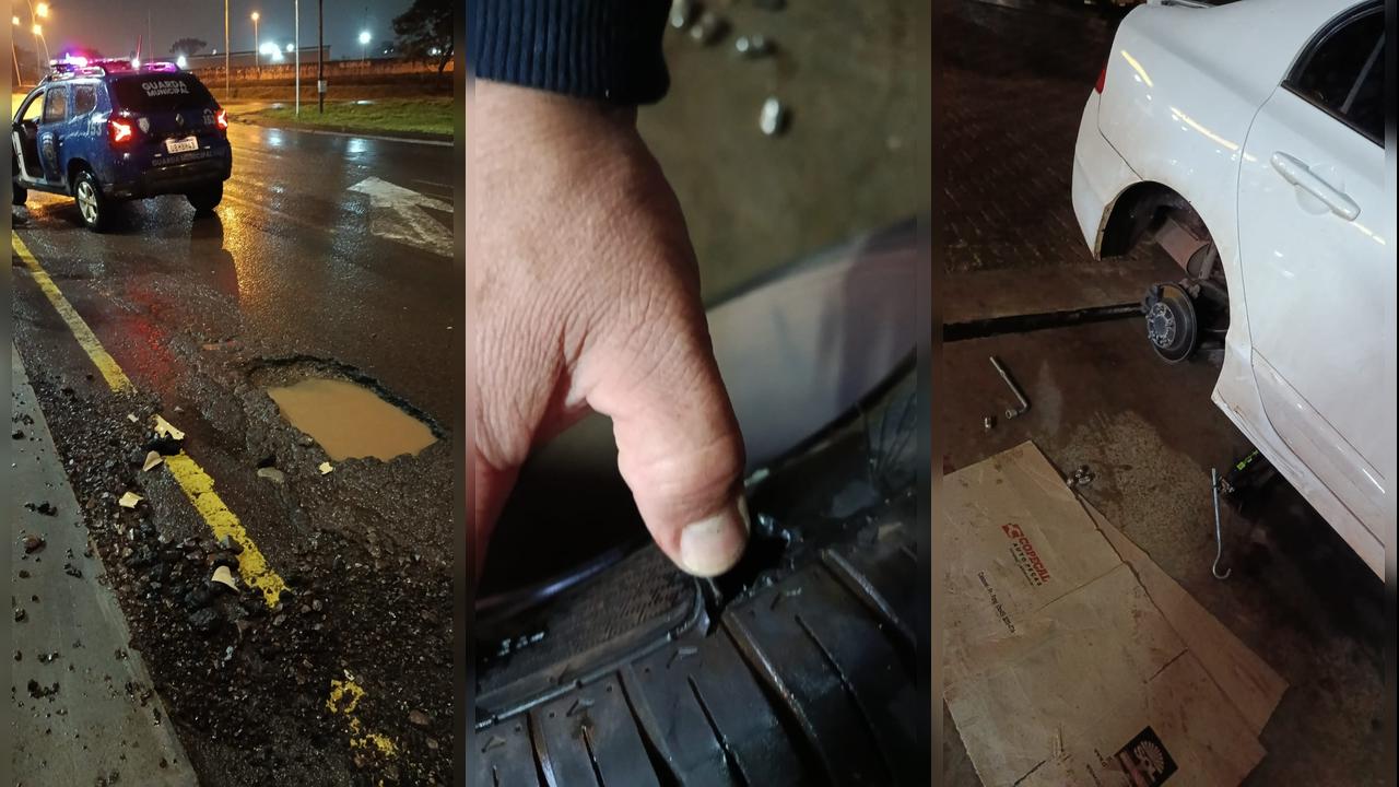 Motorista relata prejuízo após atingir buraco próximo ao Viaduto da Rua ...